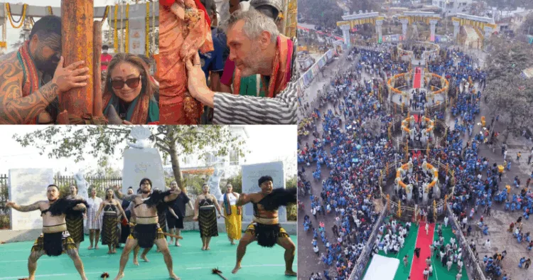 Māori tribe and foreign dignitaries at Medaram Jatara